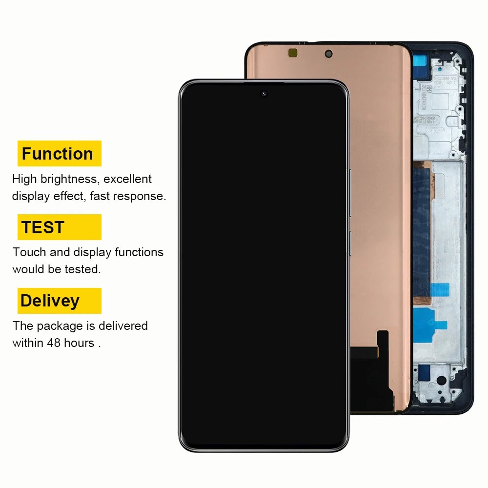 AMOLED для Note 14 Pro Plus 24115RA8EG ЖК-дисплей с сенсорным экраном и заменой рамки для Redmi Note 14 Pro + 5G Замена экрана — фото 1