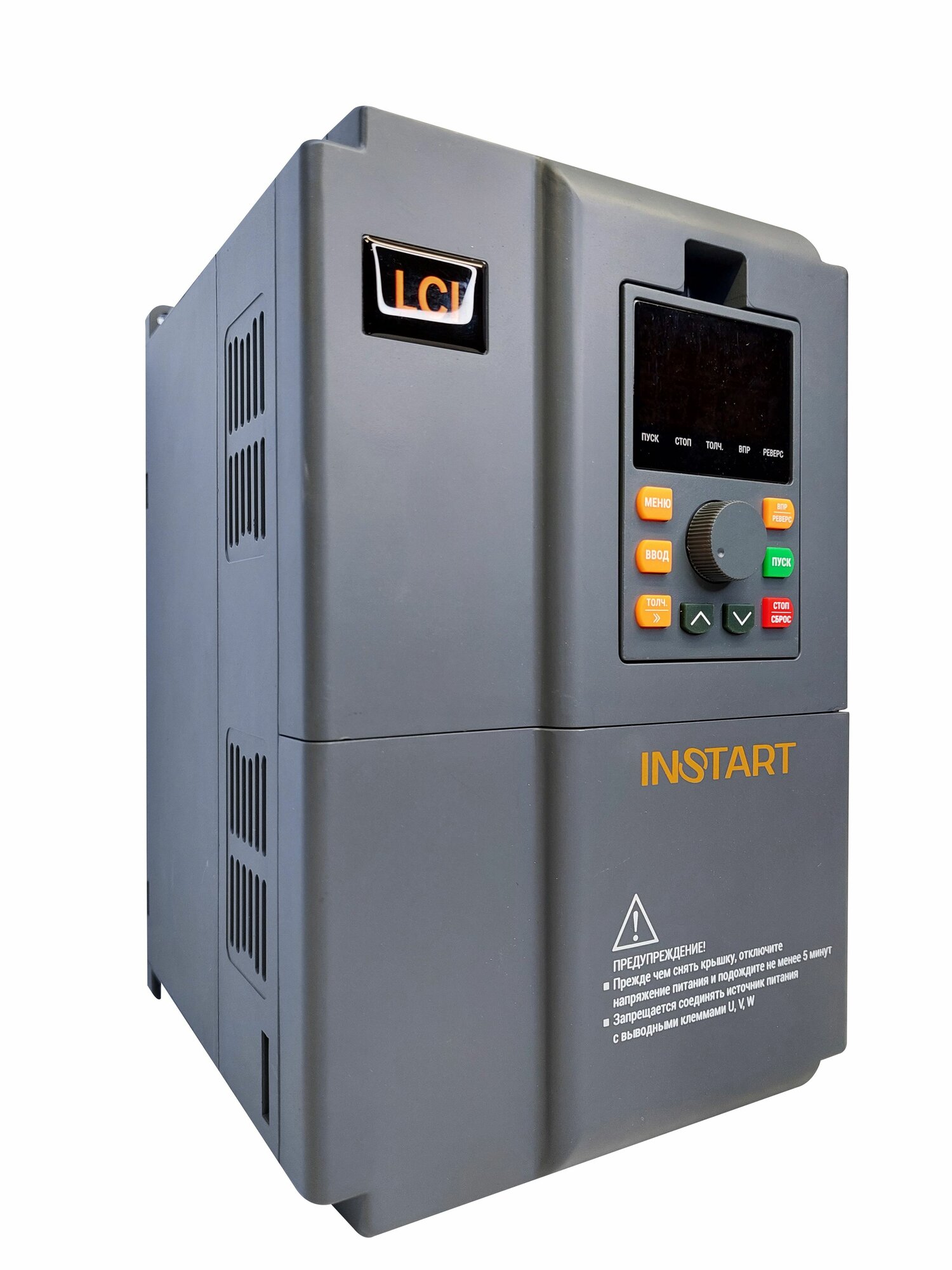 Преобразователь частоты INSTART LCI-G7.5/P11-4B 7.5кВт/11кВт, 18А/24A, 3Ф, 400В 15%, 50/60Гц, IP20, со сьемной панелью управления