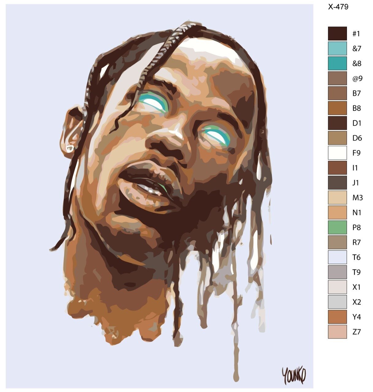 Картина по номерам X-479 "Travis Scott (Трэвис Скотт)" 80x100
