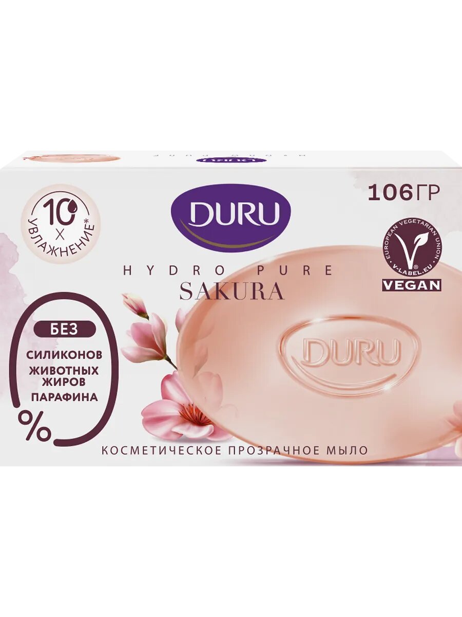 Мыло DURU CrystalL Hydro Pure Sakura Лепестки сакуры, 106г