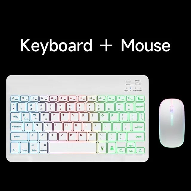 Клавиатура Bluetooth с подсветкой RGB для Huawei Matepad backlit white mouse