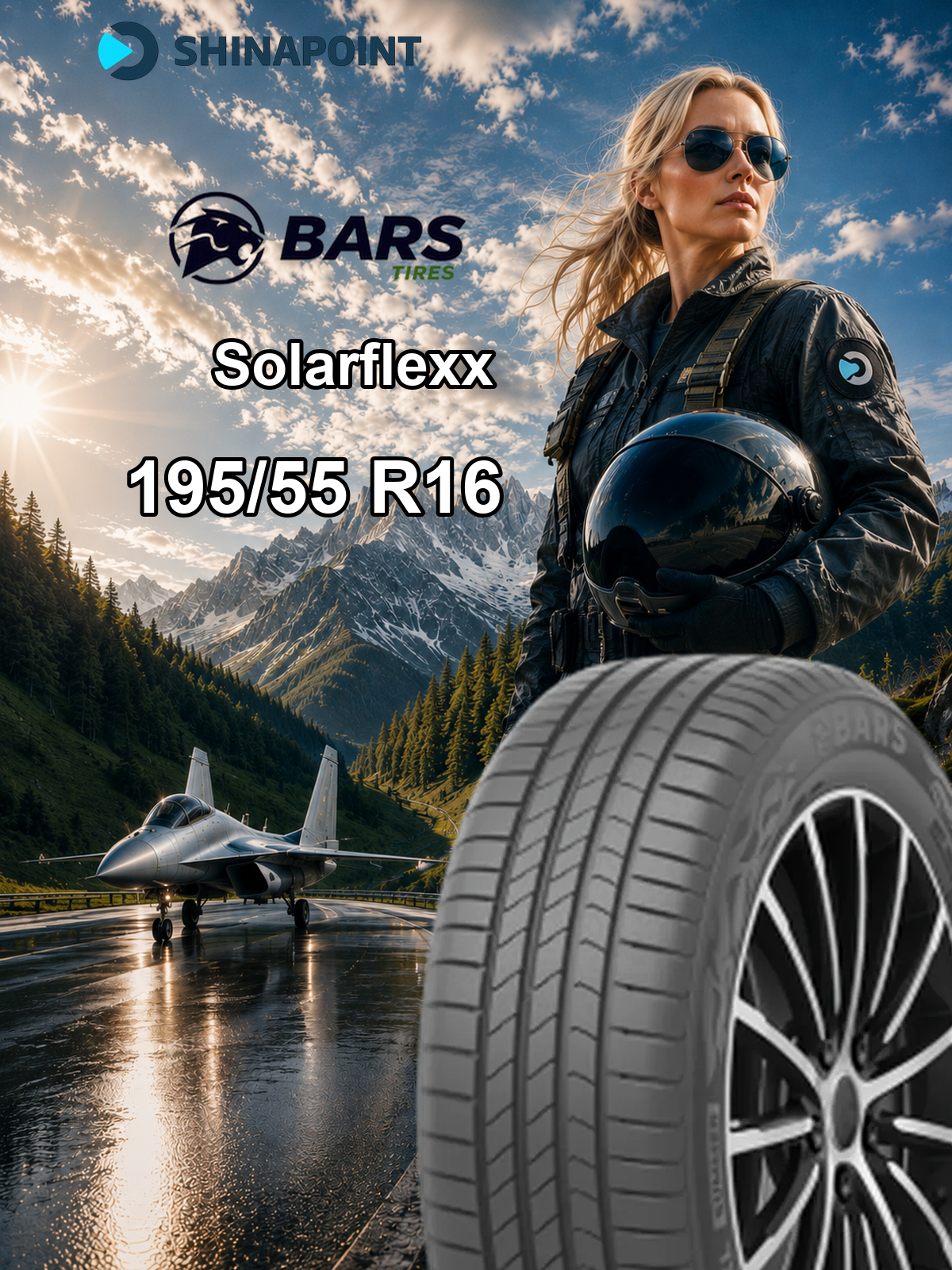 Шины летние R16 195 55 87 H автомобильная летняя резина лето шина BARS модель Solarflexx