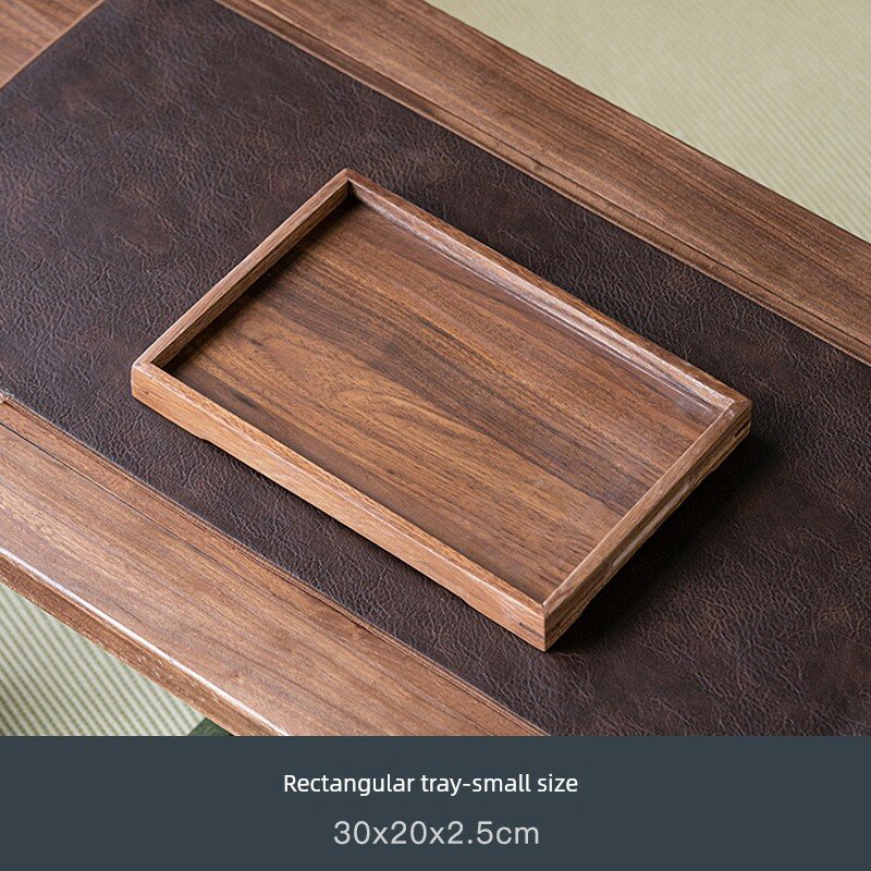 Прямоугольная подставка из ореха, небольшой размер 30x20x2.5см, элегантная деревянная тарелка для дома