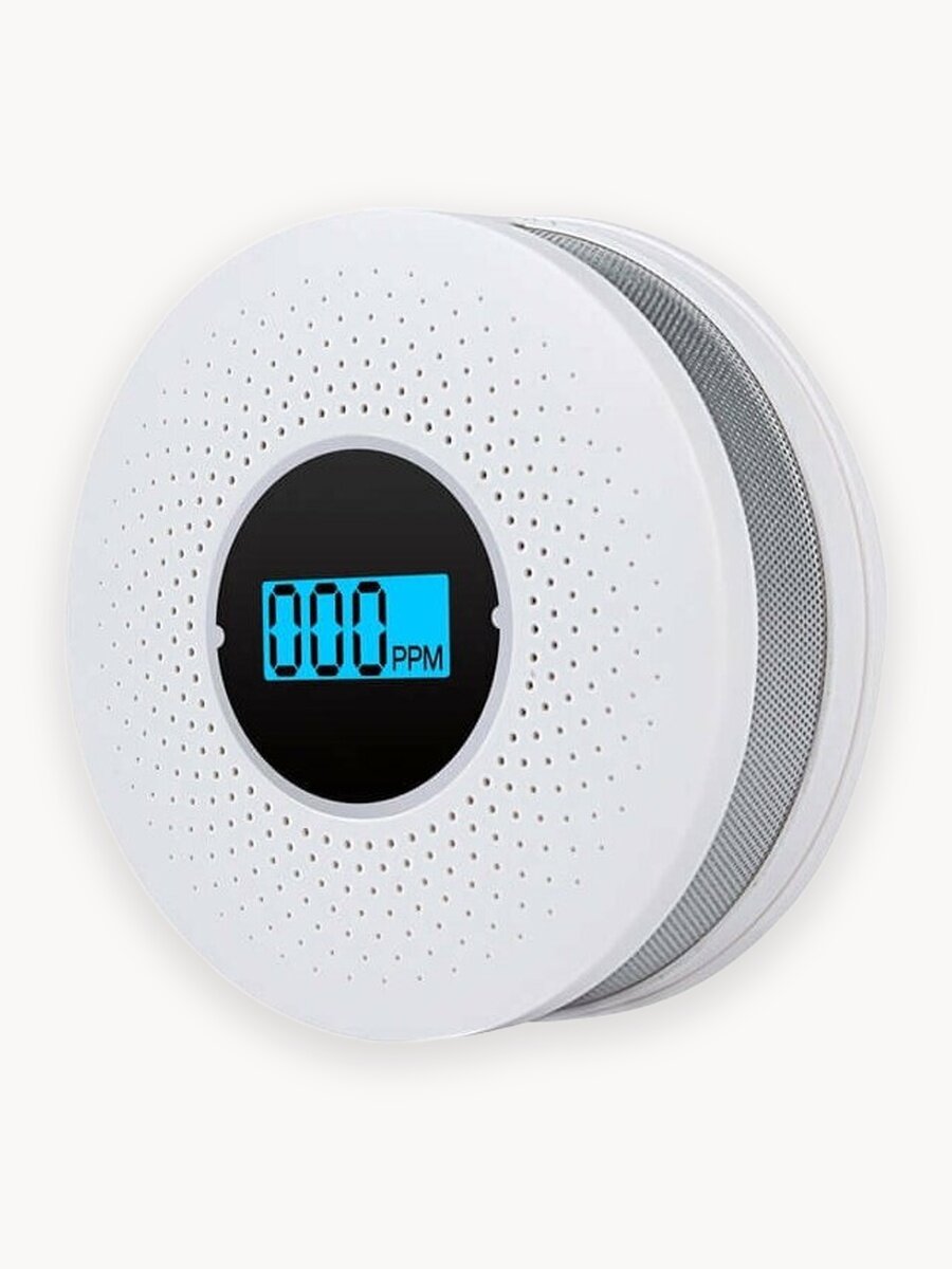 Противопожарный датчик 2 в 1 (дымовой извещатель и угарного газа CO) небольшой автономный прибор