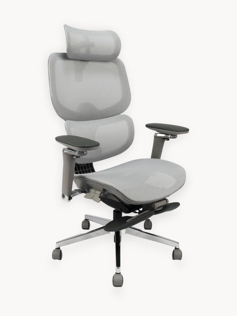 Кресло компьютерное ортопедическое для дома и офиса Ergostul D2 Pro Grey