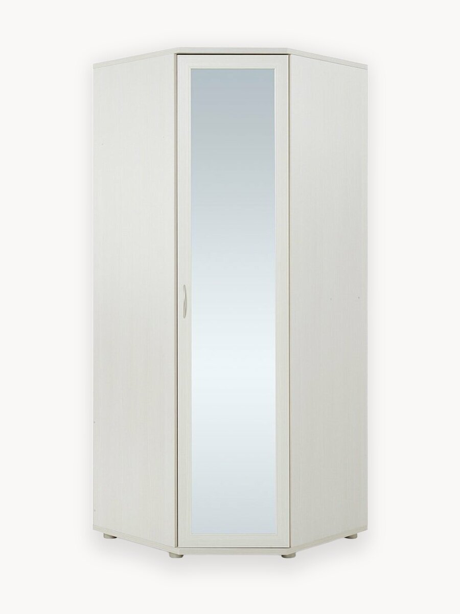 Шкаф для одежды угловой Hoff Ника-люкс, напольный, 85,2х205,6х85,2 см, ЛДСП/зеркало, цвет бодега белая