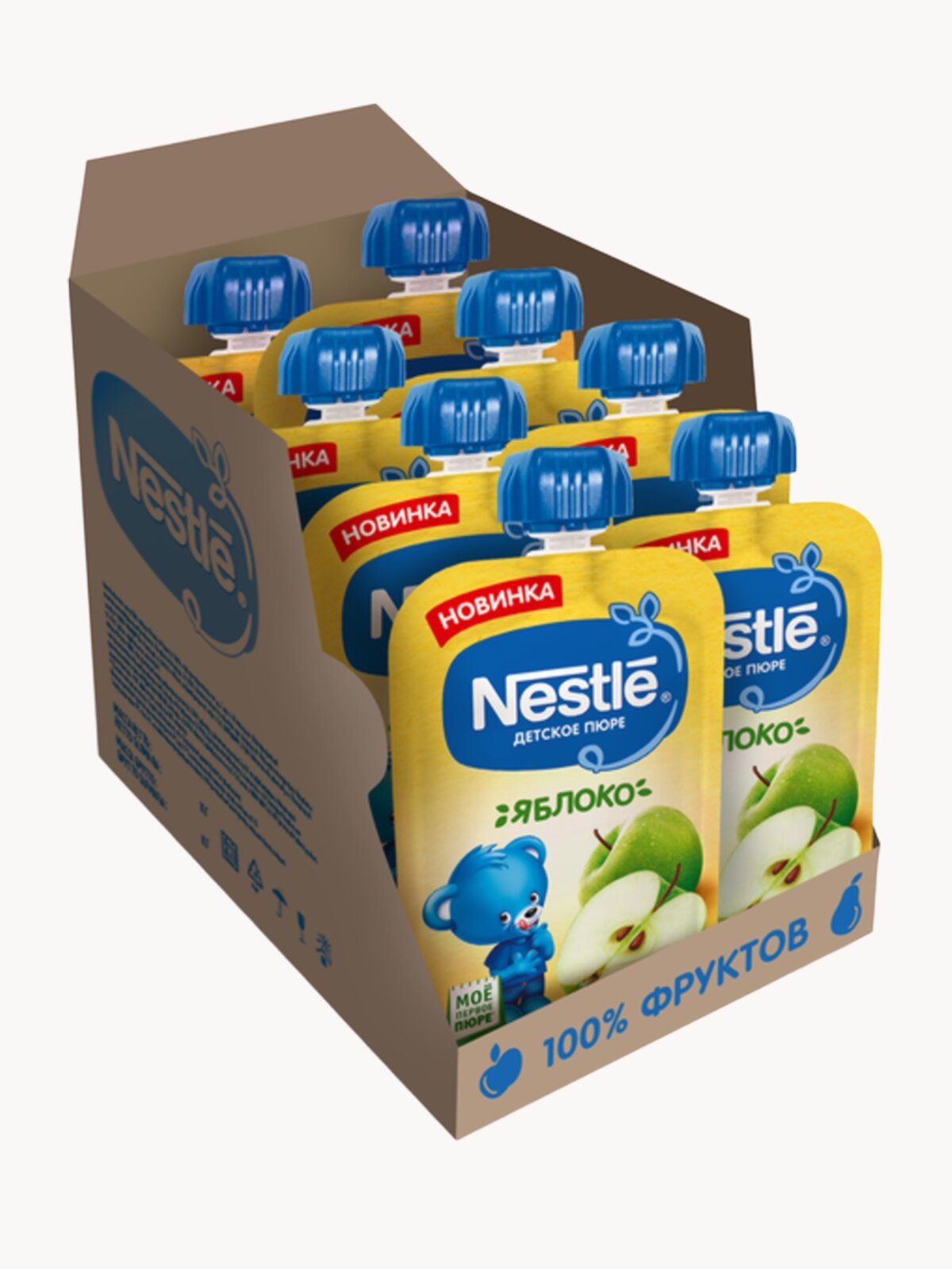 Nestlé яблоко, с 4 месяцев, 90 г, 8 шт.