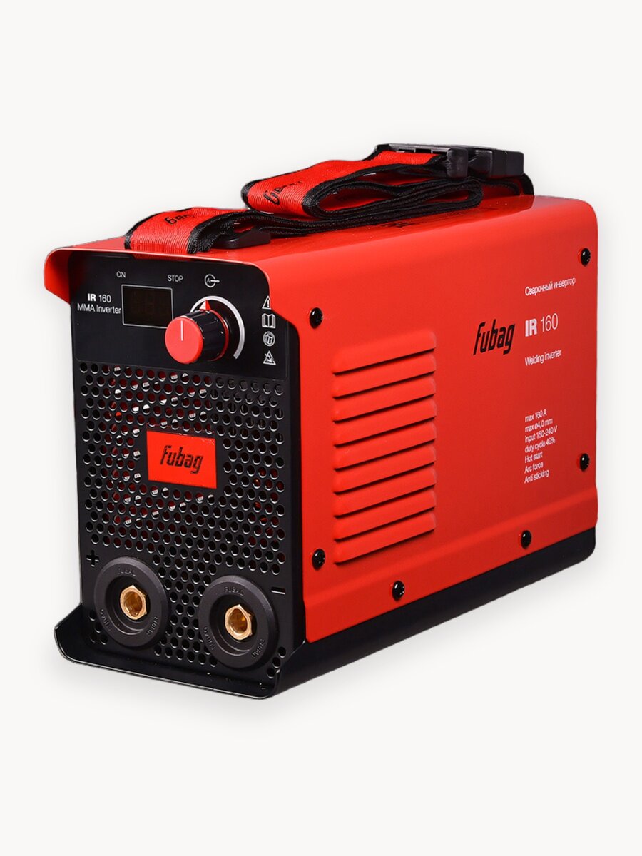 Сварочный аппарат FUBAG IR 160, ММА сварочный ток 10-160 А, Горячий старт, Форсаж дуги, Антизалипание электрода