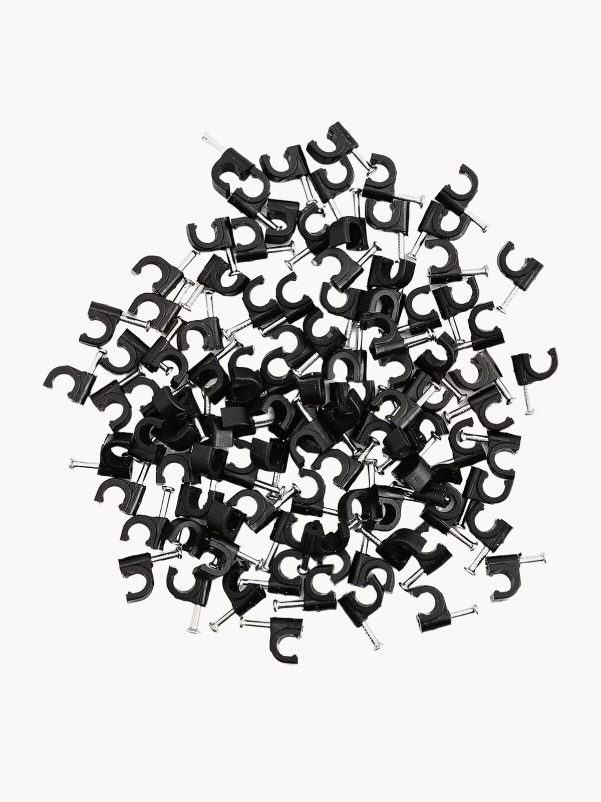 Крепеж кабеля круглый D6#NB (100 шт), CADENA, цвет Черный, на кабель RG6