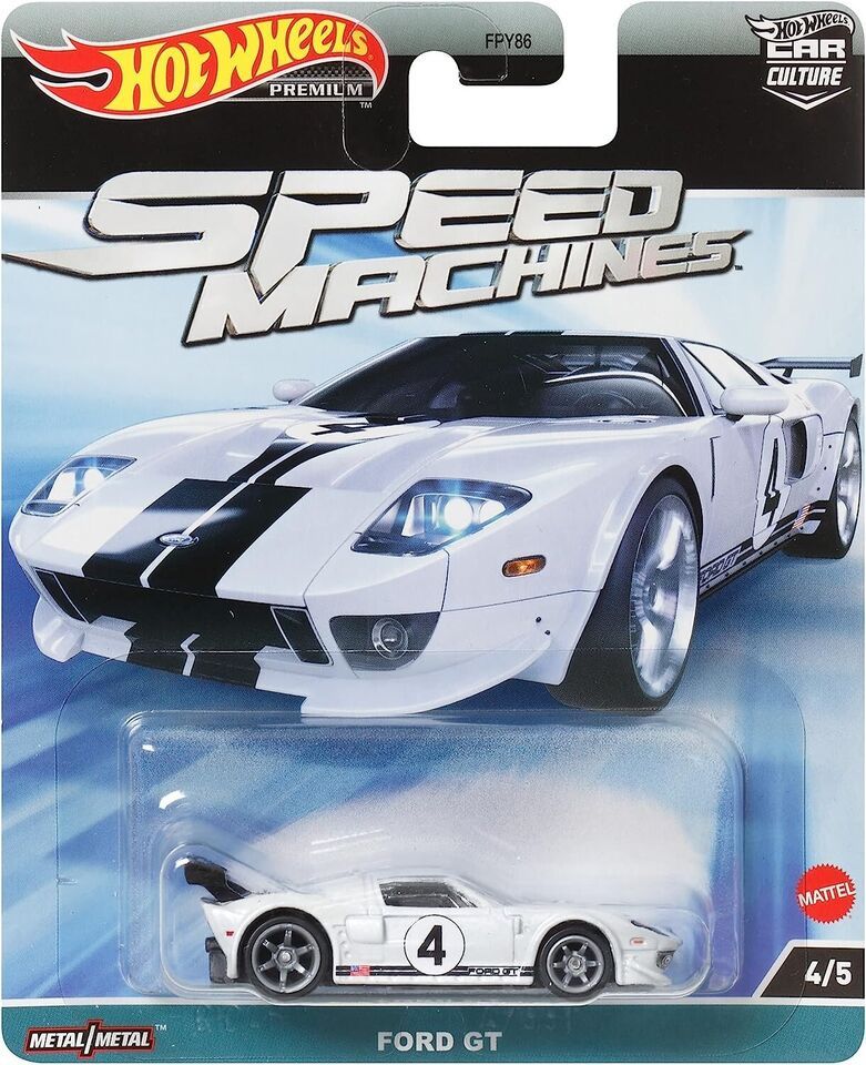 Коллекционная Premium машинка Hot Wheels Ford GT Centennial White (коллекция Car Culture 2023, серия Speed Machines, 4/5)