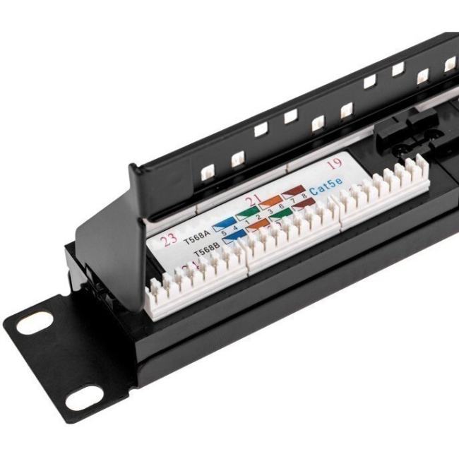 02-0031 Панель коммутационная с кабельным органайзером 19", 1U, 24 порта, UTP, RJ-45, CAT 5e REXANT PRO — фото 1