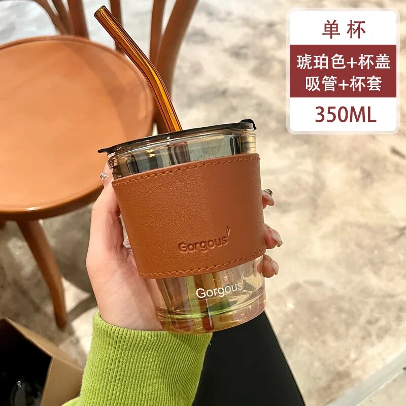 Термостойкие стеклянные кружки 350/450 мл, набор 350ML brown