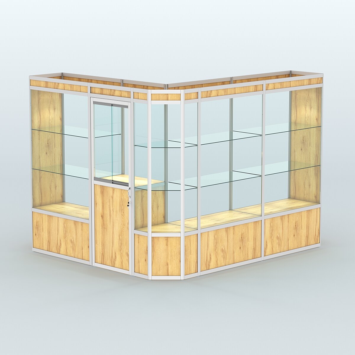 Павильон из профиля угловой №3а (5,5 кв. м), Дуб Золотистый