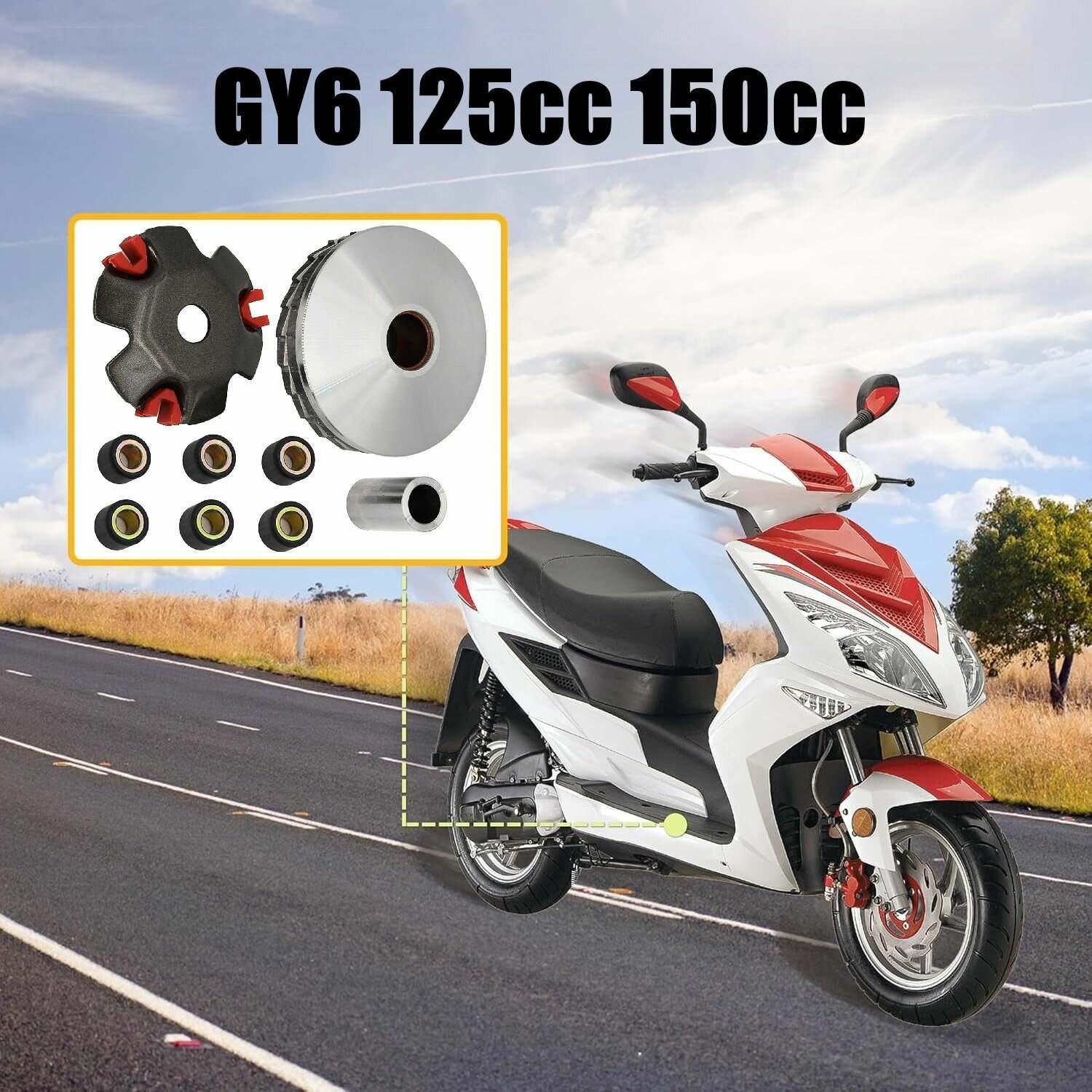 Спортивный передний вариатор для скутера, ATV, GY6 125cc 150cc 152QMI 157QMJ