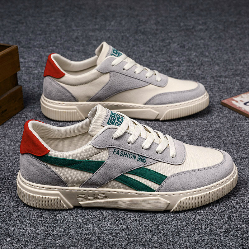 LUO Кеды Мужчины Весна Дыхающие Легкие Кожа Белая/HD06 green