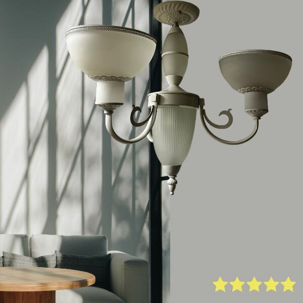 Люстра потолочная, светильник 4ХЕ27, цвет белый