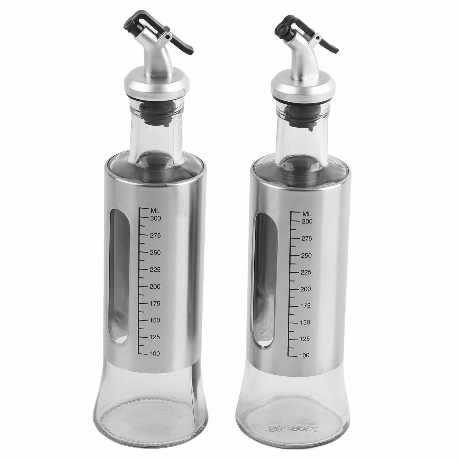 2 Pcs Oil Dispenser Bottle 300ml Thickened Scale Design Visual Seasoning for Home Kitchen