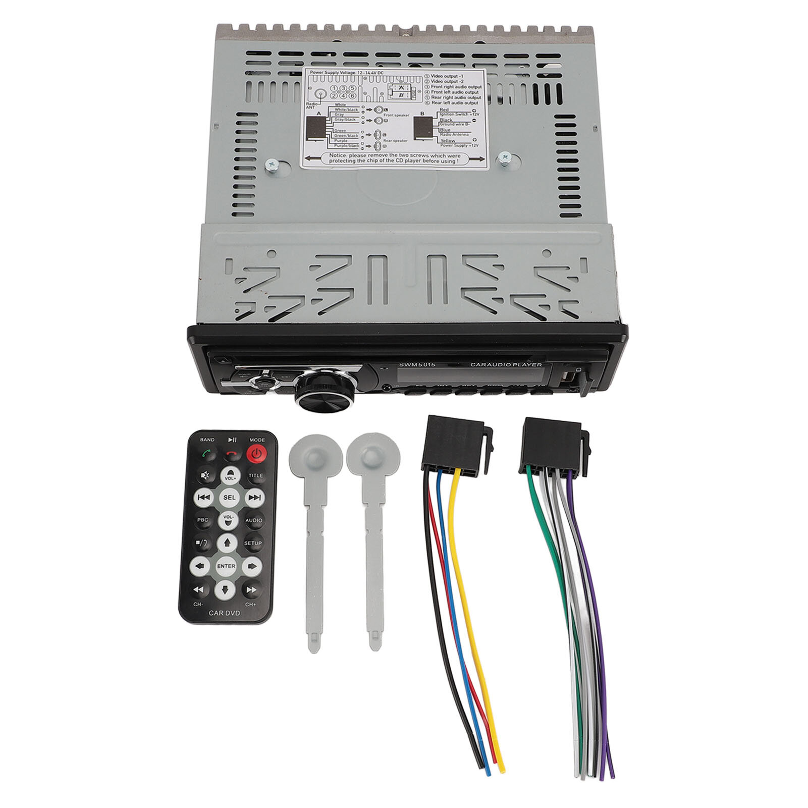 Автомобильная стереосистема с Bluetooth, USB, FM-радио, CD, DVD и AUX-входом,