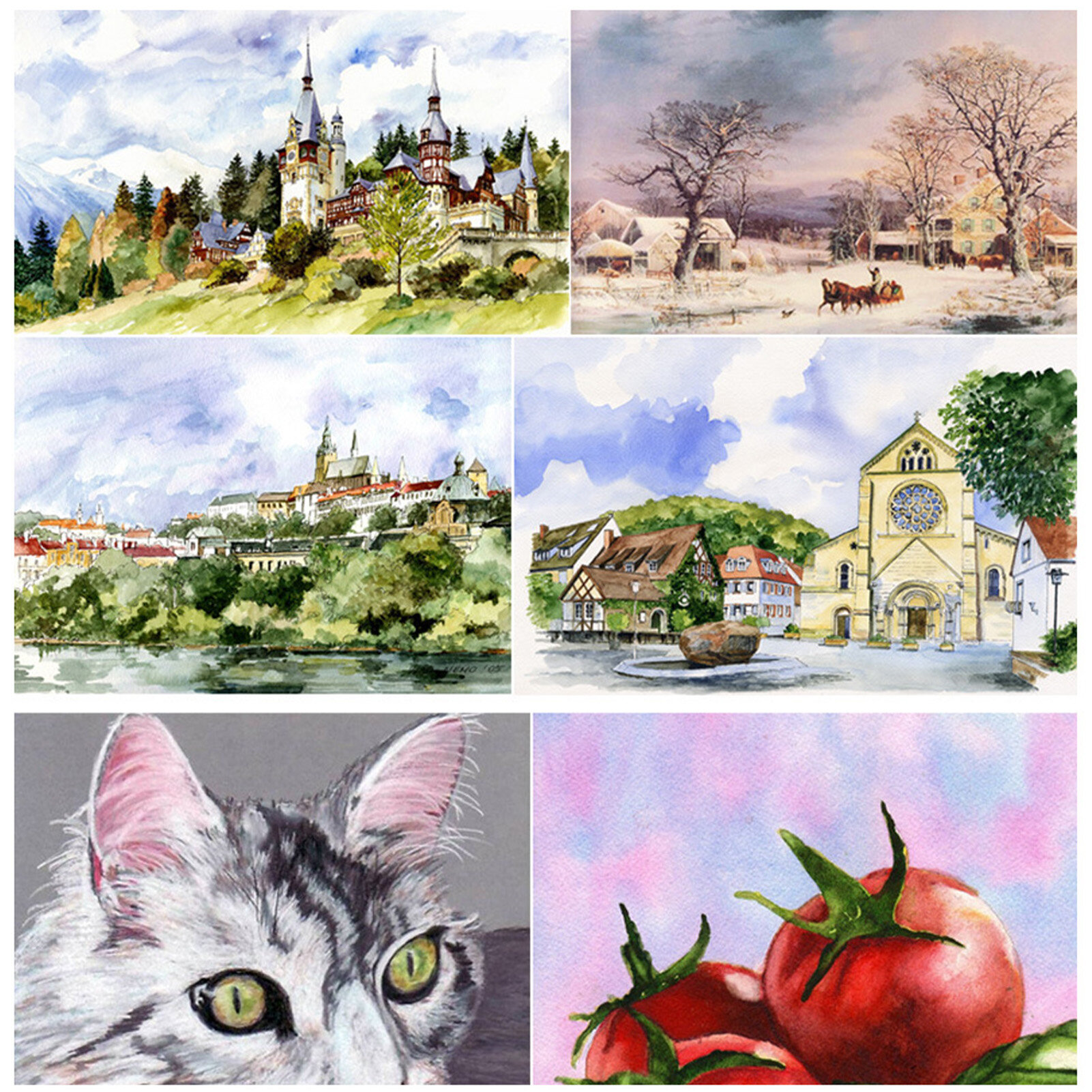 6 шт, кисть для хранения воды, акварельные перьевые ручки, ручная роспись, твердый пигмент, палитра, аксессуары, мягкий инструмент для рисования для студентов