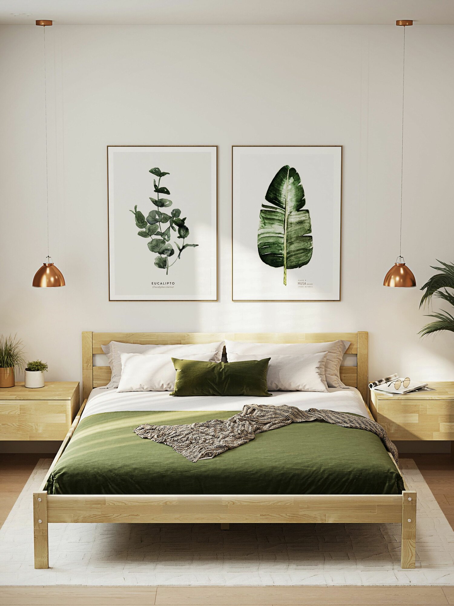 Кровать двуспальная деревянная Стандарт 200х160см, Массив березы, Бесцветное масло, тилия