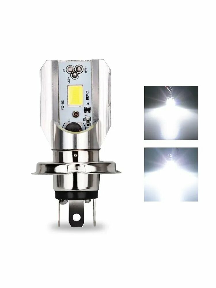 Светодиодная лампа для мотоциклов, 6000K, 12V, Hs1, h4