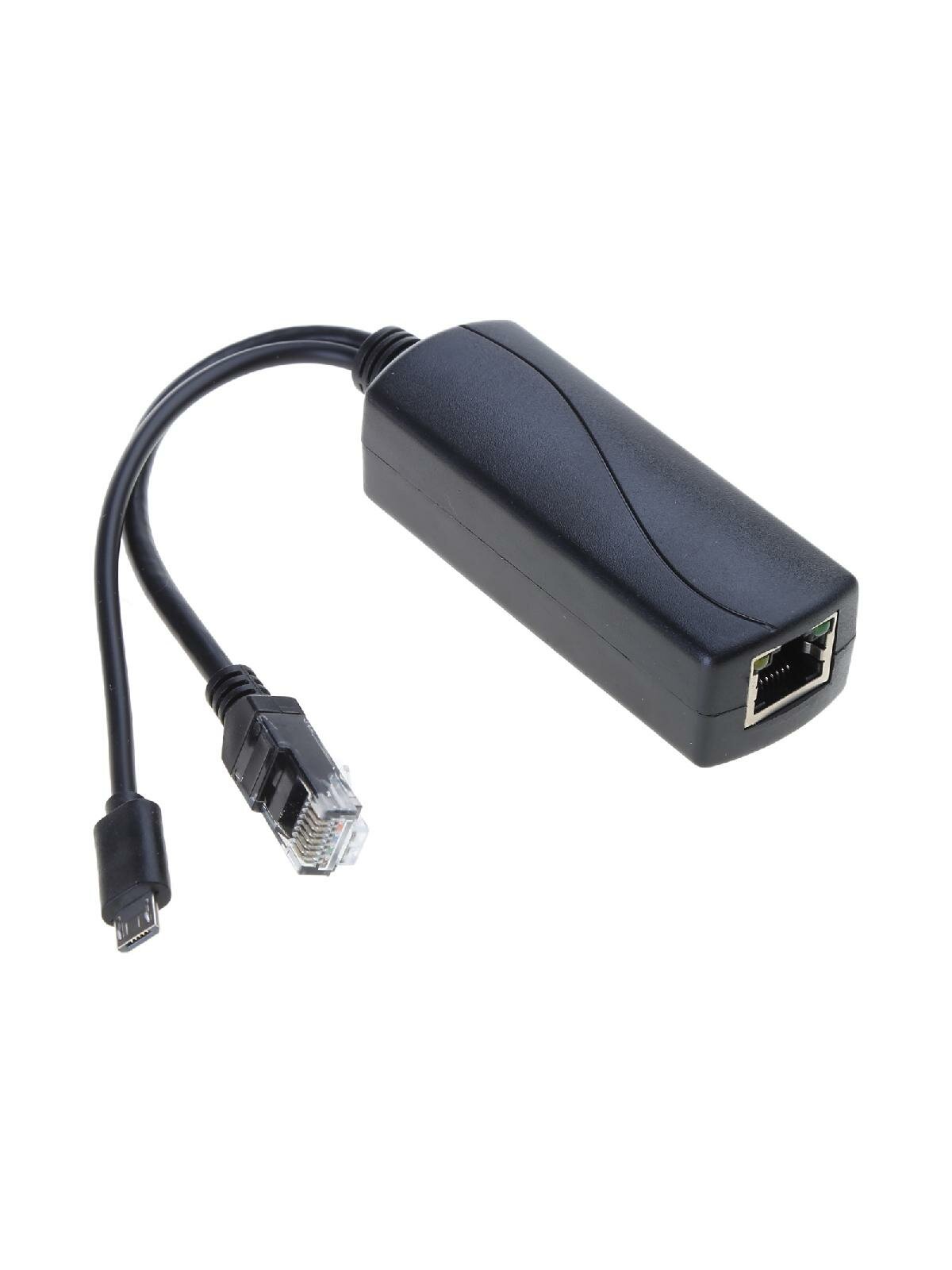 Gigabit PoE Splitter 1000m 48V to 5V 2.4 A PoE Separator TYPE-C/DC5521/Micro USB Power Plug Widely Application Splitter