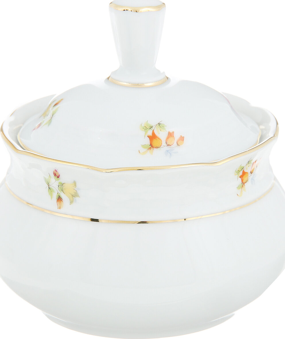 Сахарница 350 мл; "Natalie", декор "Мелкие цветы, отводка золото", Thun/ БТФ0826