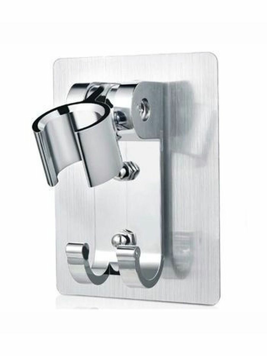 Держатель для лейки алюминии / Кронштейн для душа с крючком, хром