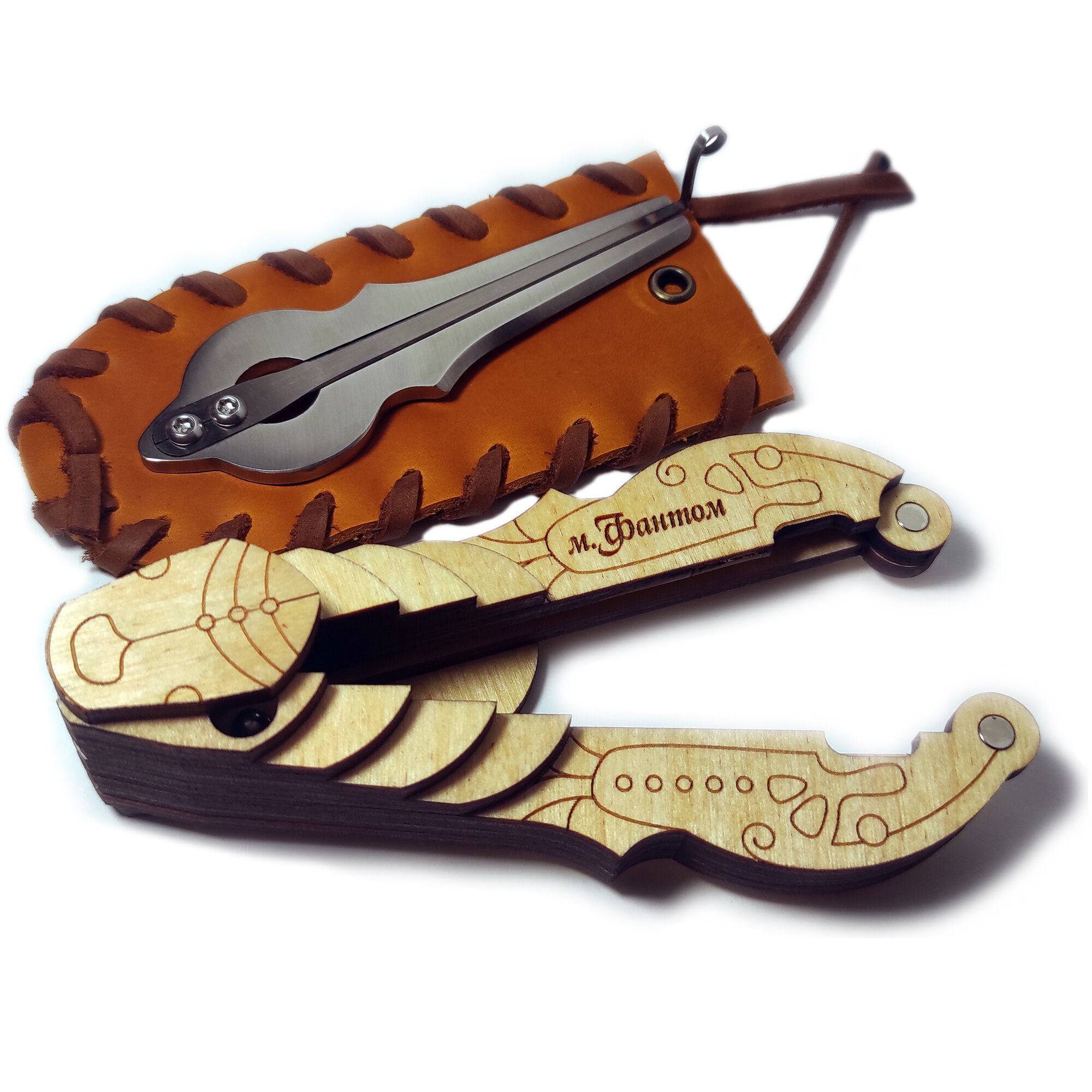 Варган Глазырина "Фантом мини" с деревянным футляром и чехлом под магнит - музыкальный инструмент,