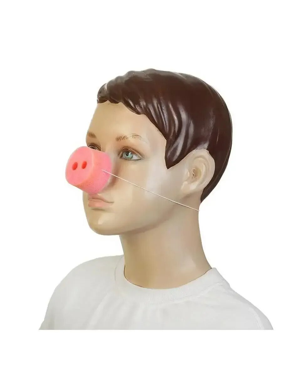 Нос на резинке "Пятачок"; поролон