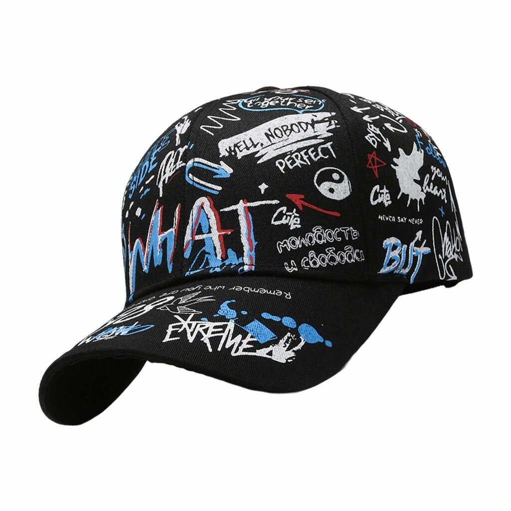 (1 верхняя часть) Бейсболка с персонализированным принтом в стиле хип-хоп-черный и синий