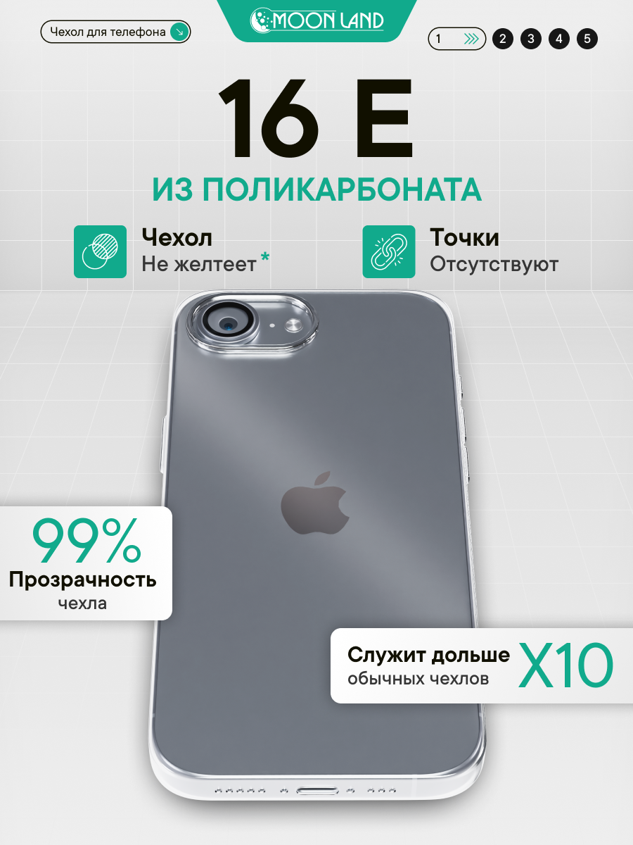 Чехол на iPhone 16E прозрачный поликарбонат
