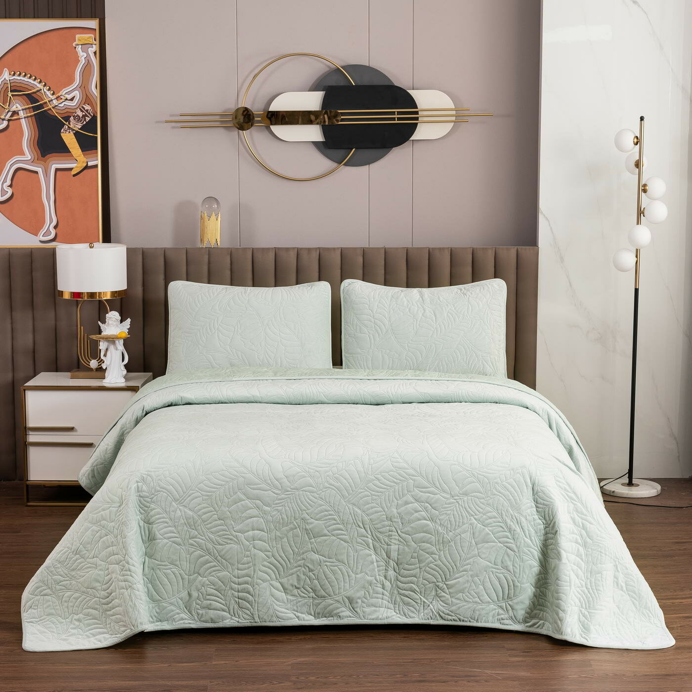 Покрывало Sofi De Marko "Мелисса", велюровое, 160x220 см, стеганое, цвет ментол