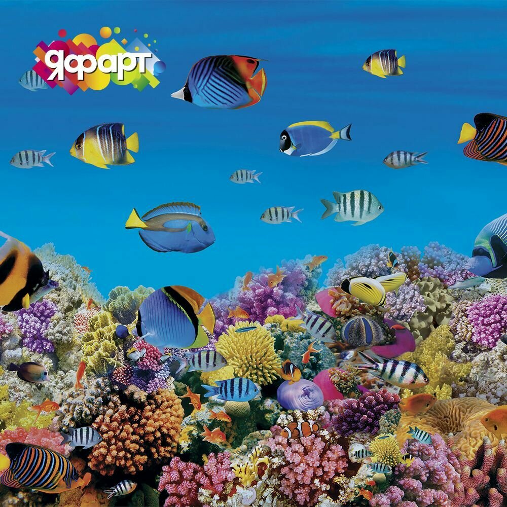 Кухонный фартук на стену "Аквариум" 3000x600мм (Декоративная панель с термопереводом)