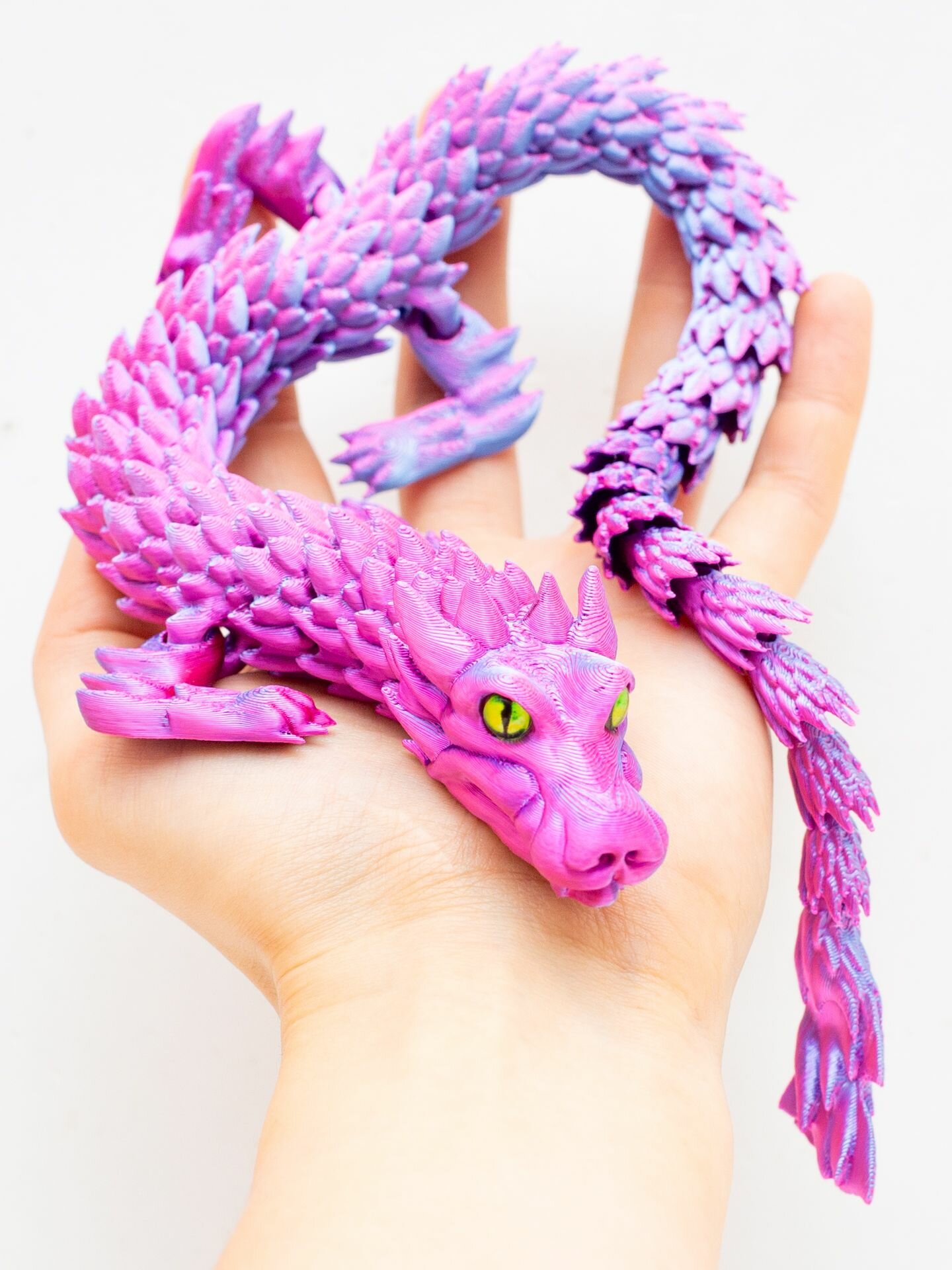 Милый дракон с глазами 46 см. Подвижный дракон антистресс.