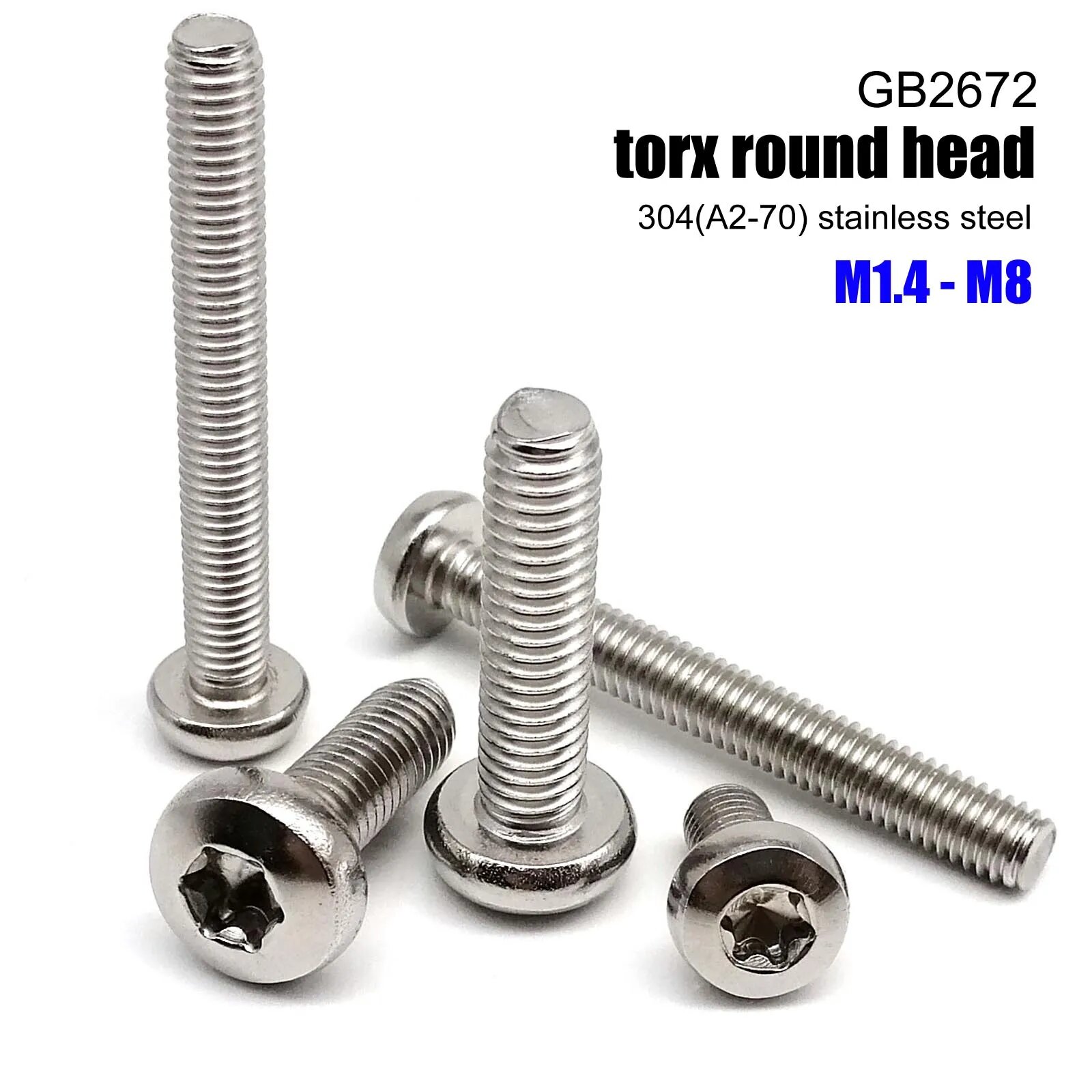 Шестилепестковые болты Torx M5 16mm, 10шт, нержавеющая сталь 304