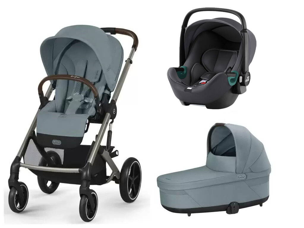 Коляска Cybex Balios Lux 3 в 1, Stormy Blue, EVA колеса, 1 место