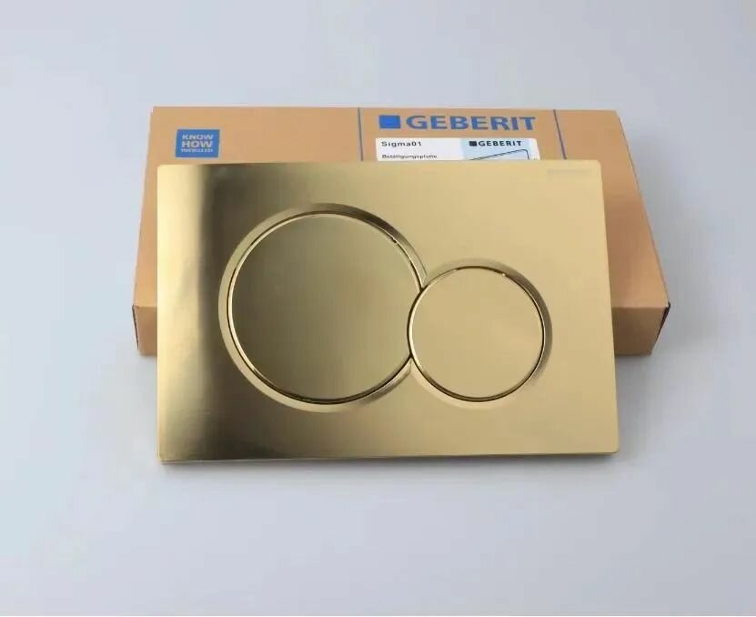 Смывная панель для унитаза Geberit Sigma01, ABS-пластик, матовое золото