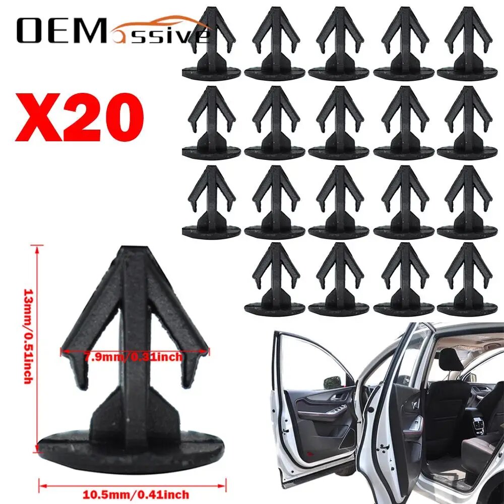 20X уплотнитель капота, фиксатор, зажимы для крепления капота для Honda Civic Accord CRV, изоляционная застежка, нейлоновые зажимы 91518S10003