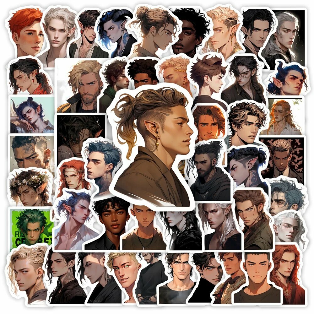 Набор наклеек "Симпатичные мужчины", винил, 100 шт 60pcs