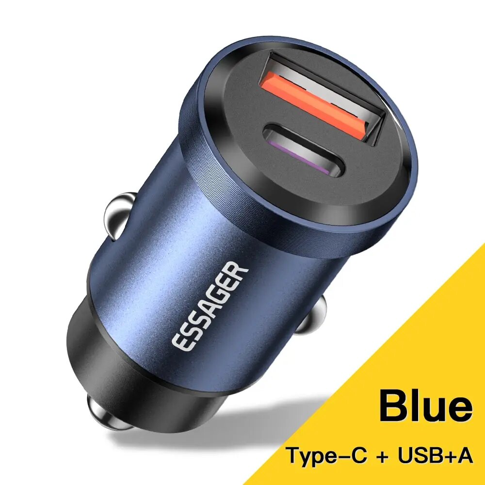 Зарядное устройство Essager автомобильное, 30 Вт, 5 А, USB Type-C