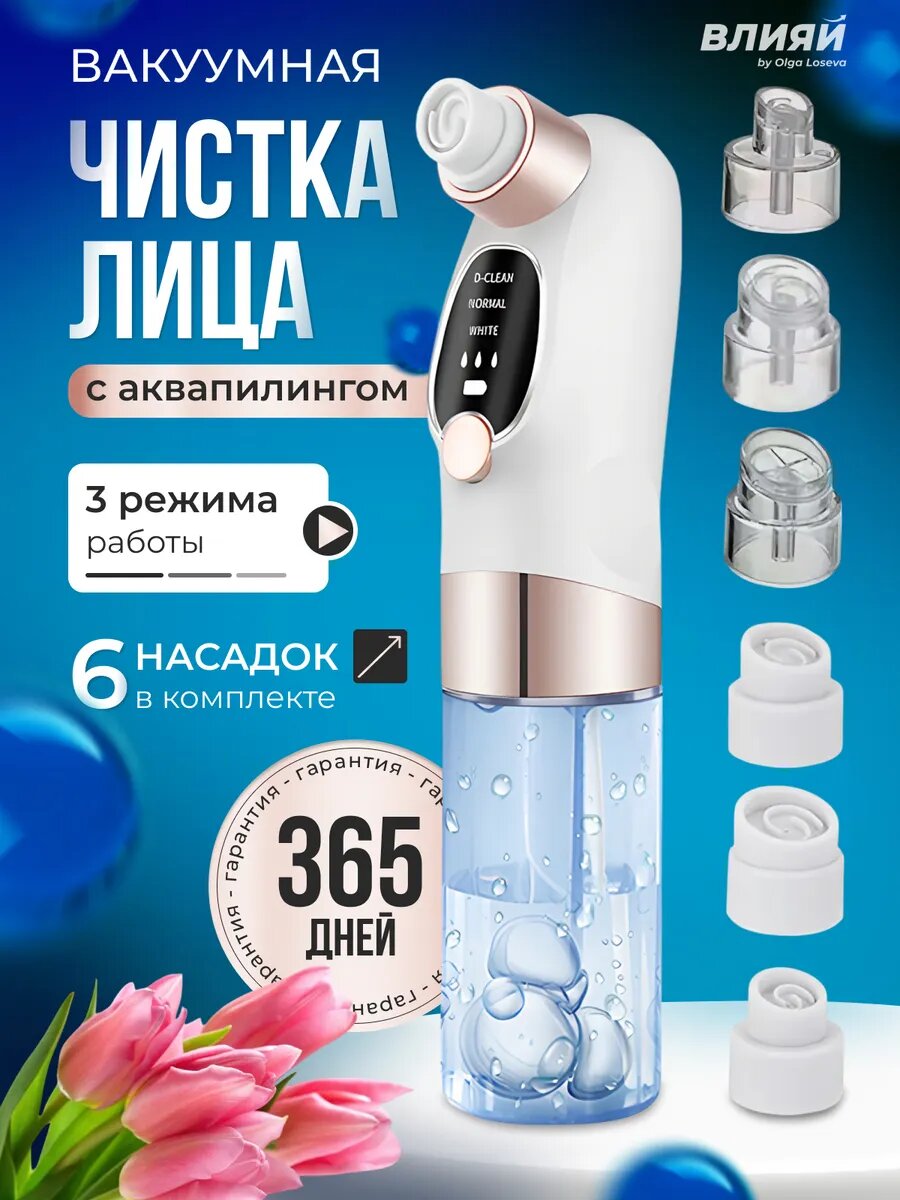 Вакуумный очиститель пор Чистка лица Аквапилинг