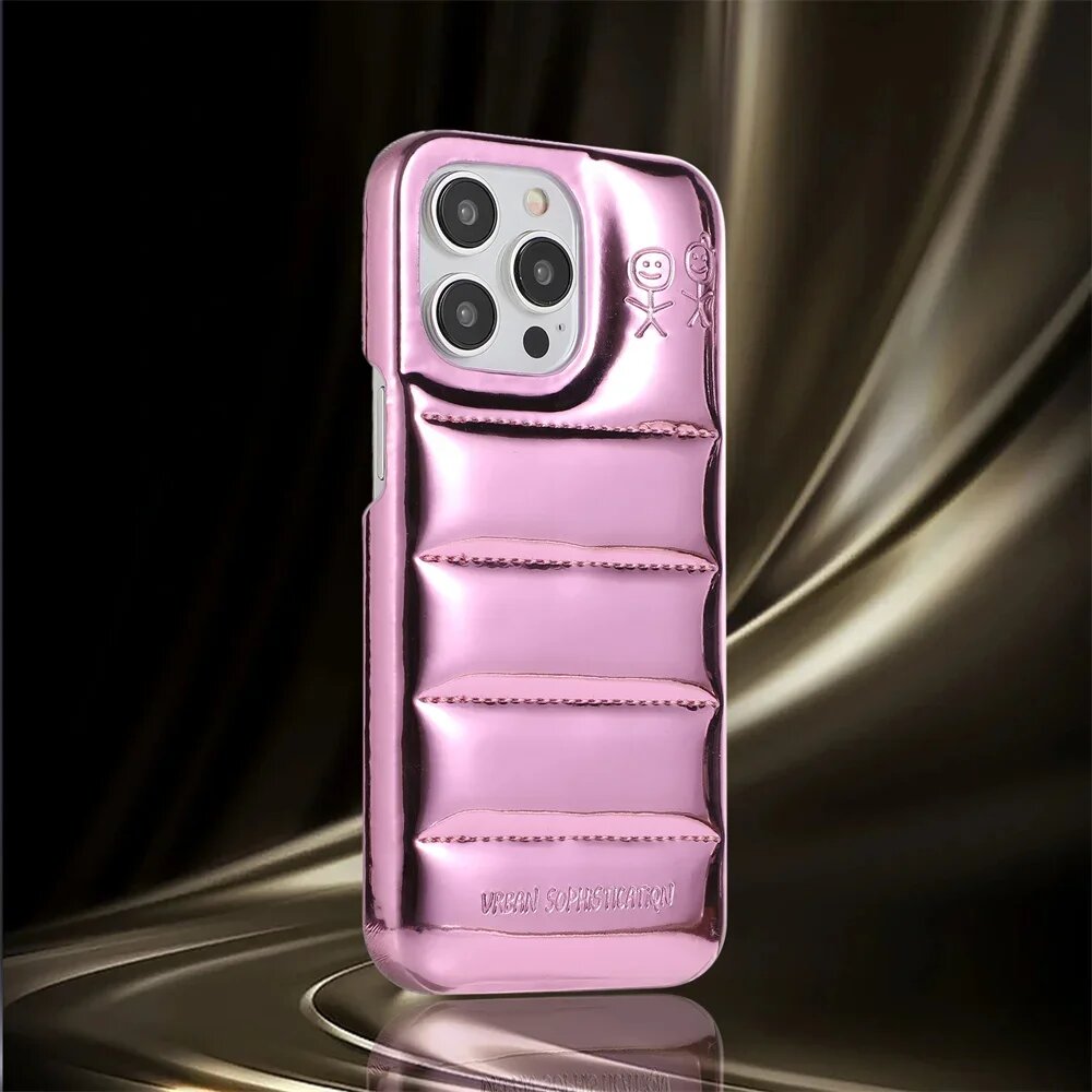 Забавный чехол-пуховик для iPhone 12, 13, 14, 15, 16, 17 Pro Max 17, Air Laser Bling, сверхпрочный силиконовый чехол-буфер для iPhone 11