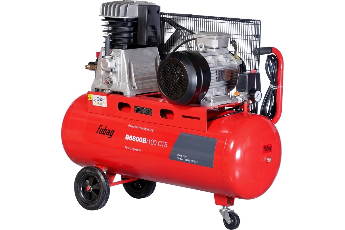 Компрессор воздушный ременной FUBAG B6800B/100 СТ5 690 л/мин, ресивер 100 л, 10 бар, 380 В