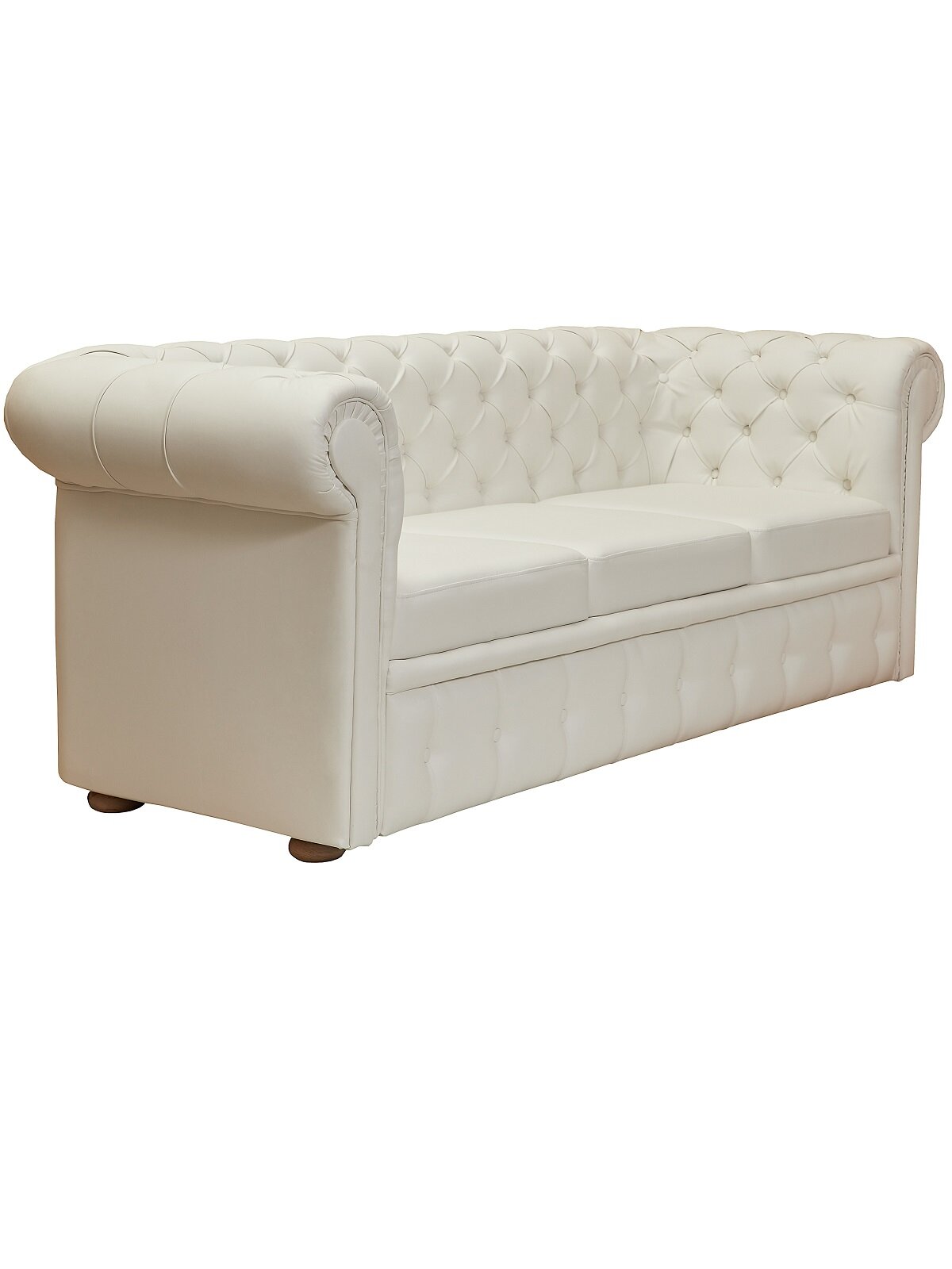 Диван КР Честер трёхместный прямой, 2250х850х750х, экокожа белая