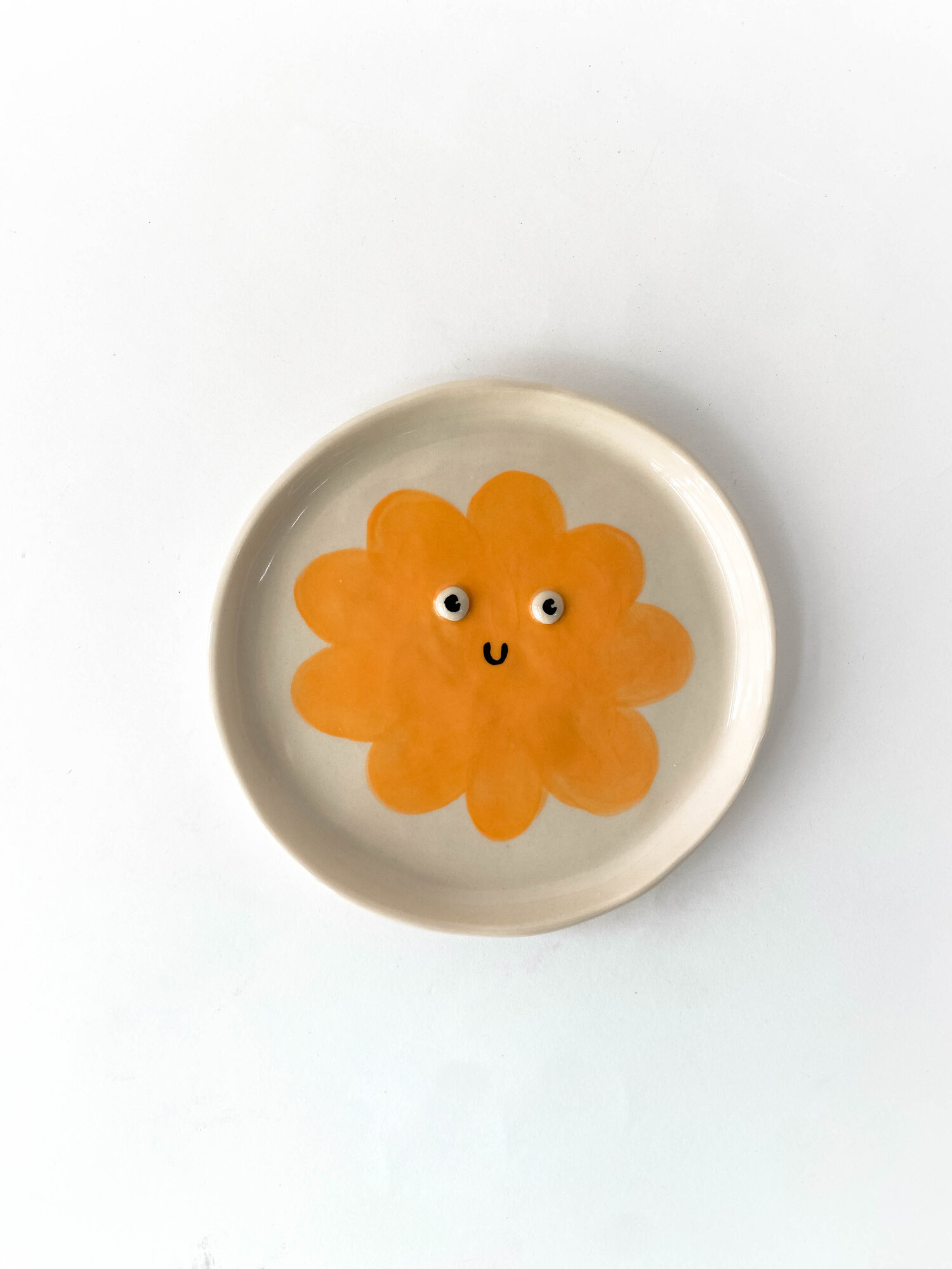 Тарелочка MOROZ CERAMICS «Буба», керамика, ручная работа, оранжевая