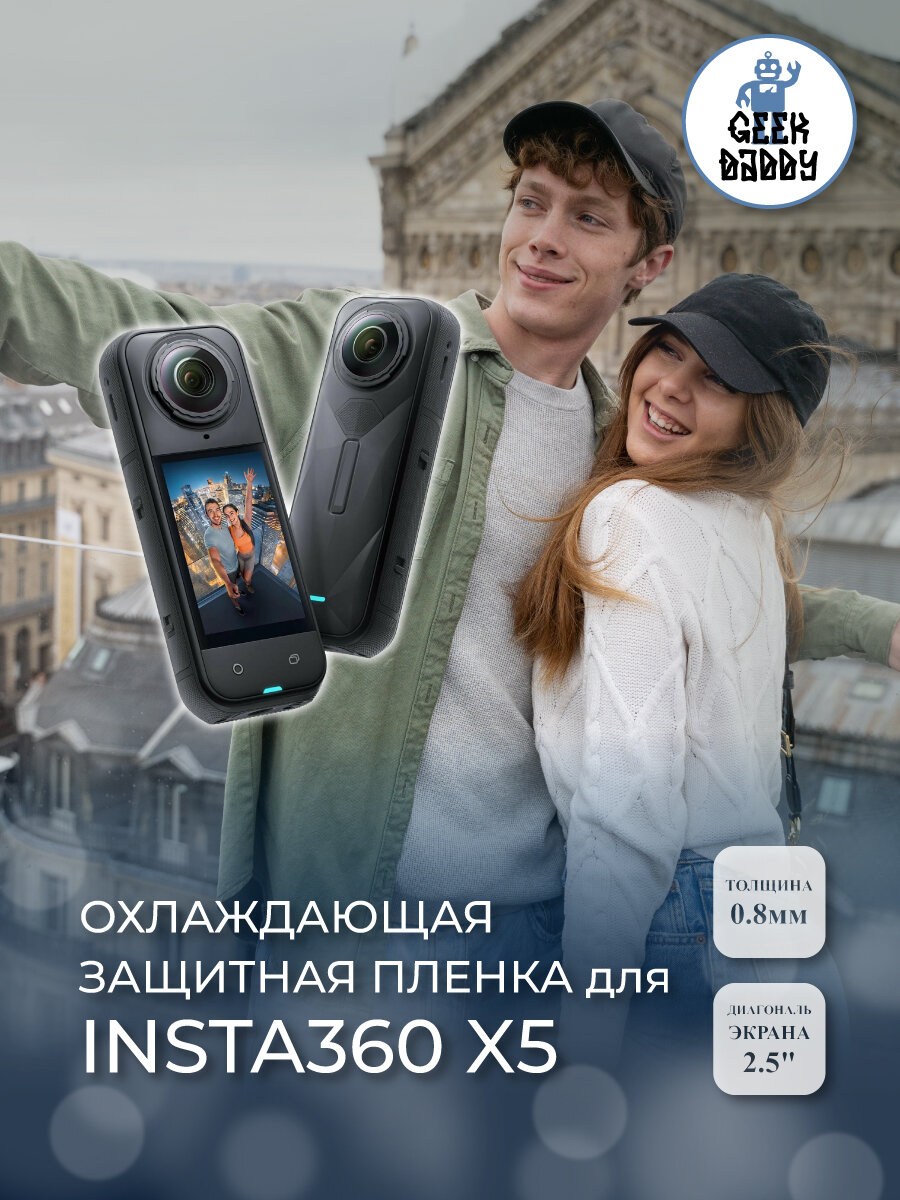 Защитная плёнка Insta360, для камеры X5, с рамкой, охлаждающая