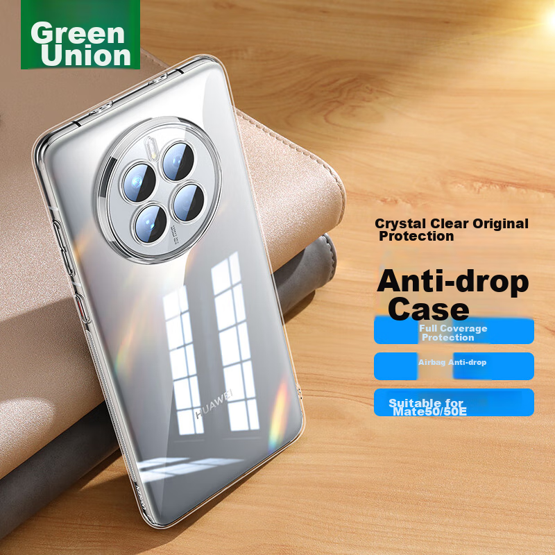 Greenlink is suitable for Huawei Mate50/50E mobile phone case lens full-cover protective cover TPU ultra-thin transparent airbag anti-shock, scratch-resistant and drop-resistant soft shell for men and women