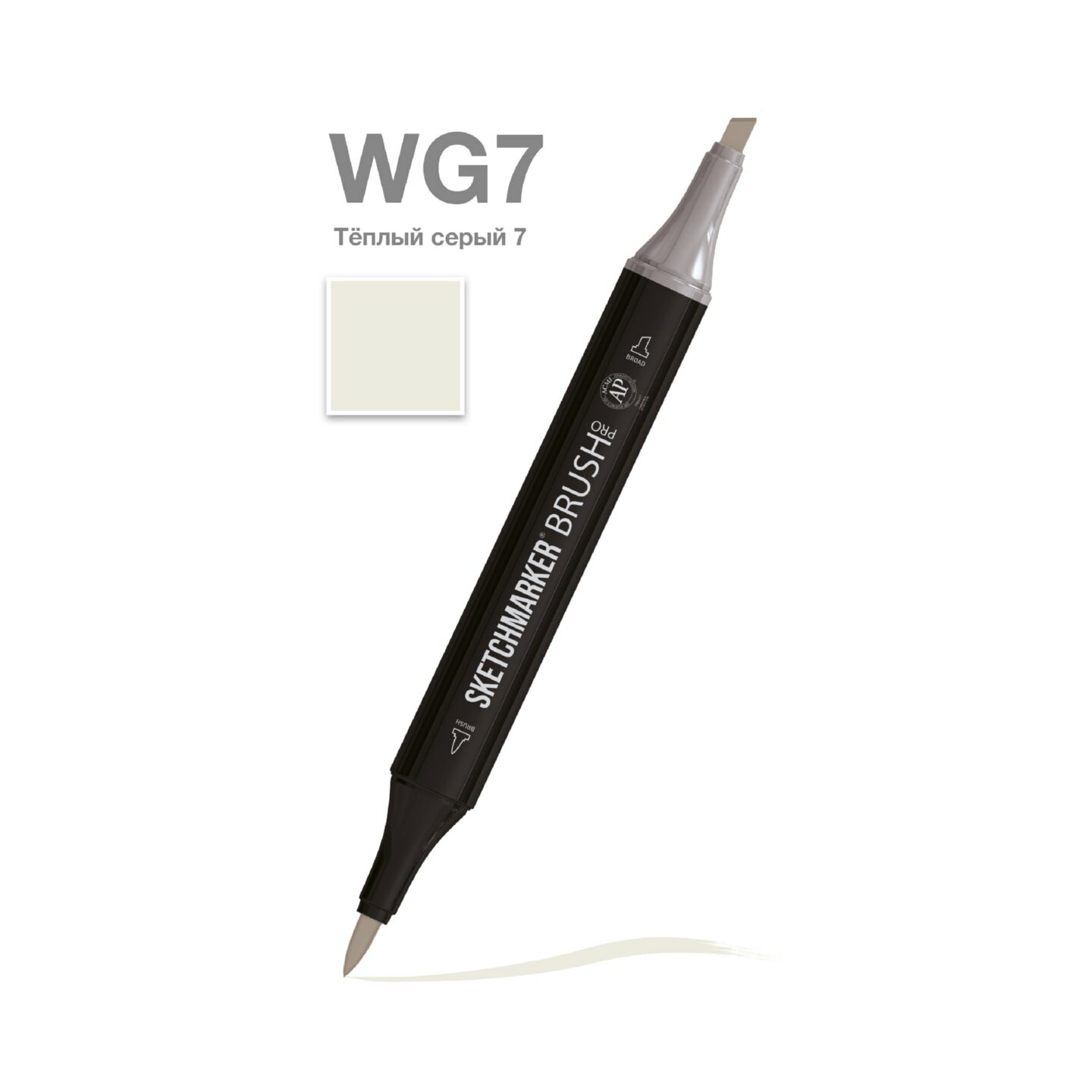 Маркер BRUSH PRO на спирт. основе два пера цв.№WG7 теплый серый 7