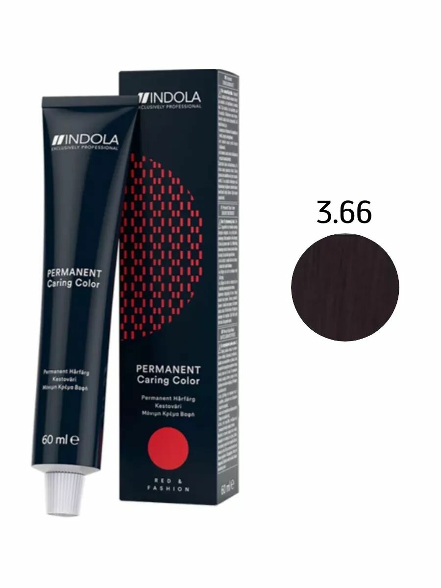 Крем краска для волос 3.66 INDOLA RED&FASHION 60 мл.